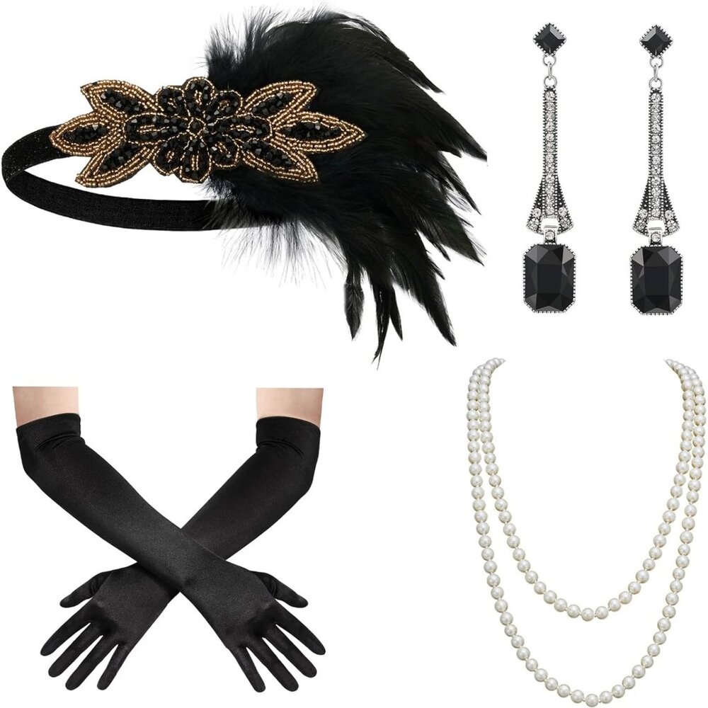 1920s Great Gatsby Accessories Set For Women, Flapper… - Gem